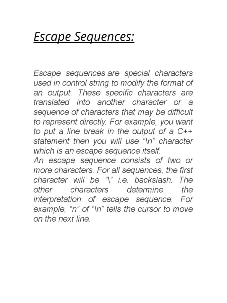 ESCAPESEQUENCEC | PDF | Character Encoding | Computer Keyboard