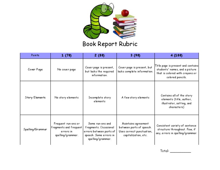 Book Report Rubric | PDF | Grammar | Language Mechanics