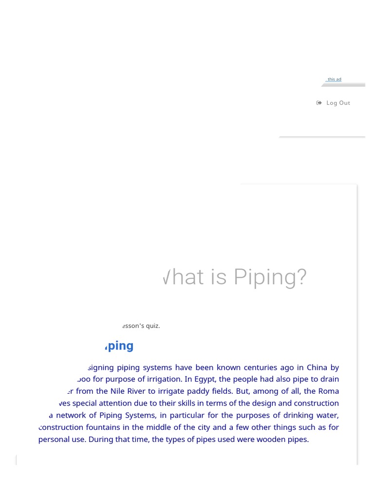 What Is Piping | PDF | Pipe (Fluid Conveyance) | Hvac