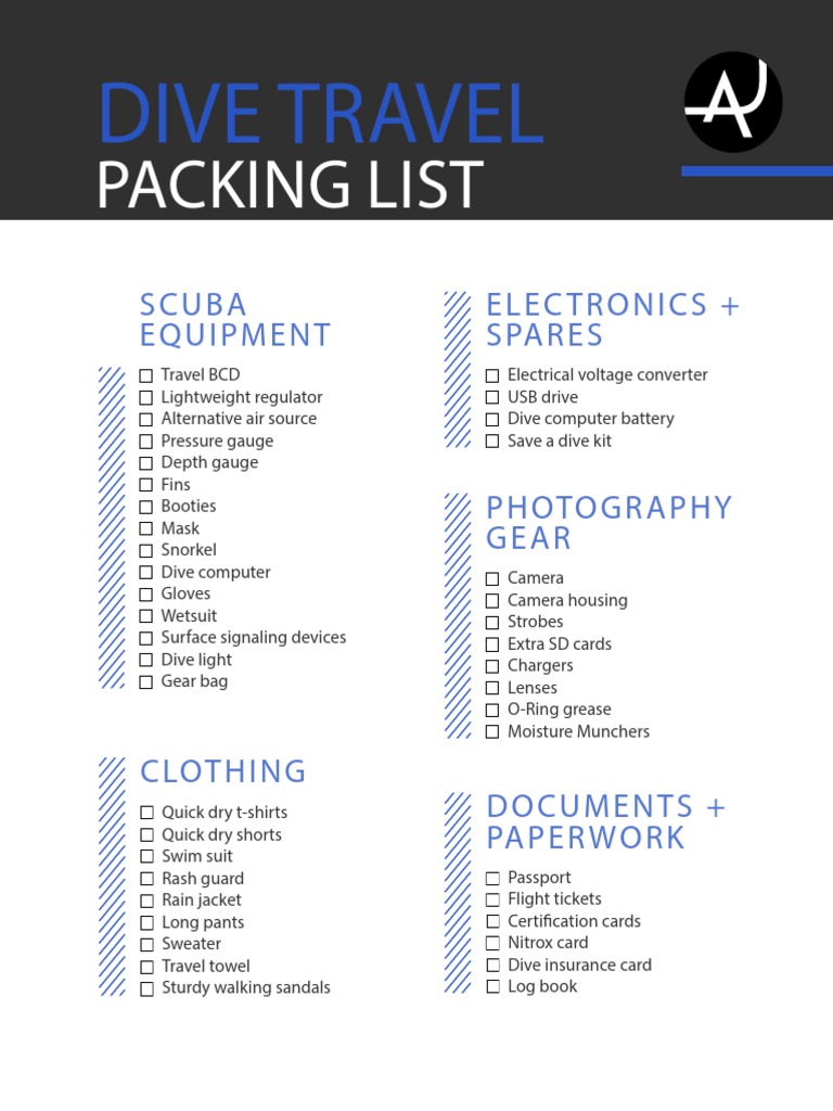 Dive Travel Packing List | PDF