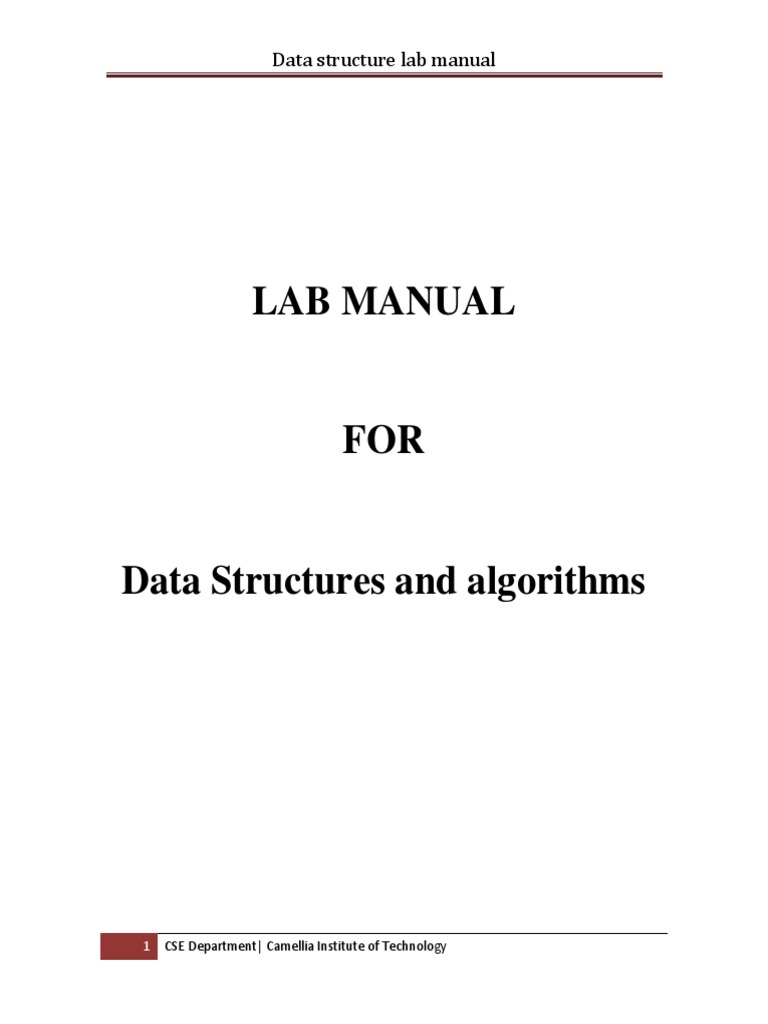 Data Structure Lab Manual | PDF | Computer Programming | Algorithms And Data Structures