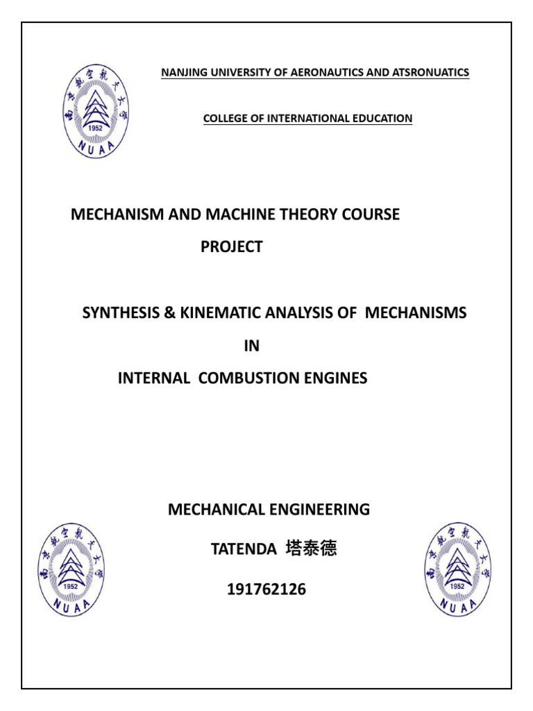 Mechanism Principles Project Engines | PDF | Gear | Angle
