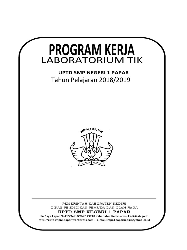 Program Kerja Lab TIK SMPN 1 Papar | PDF