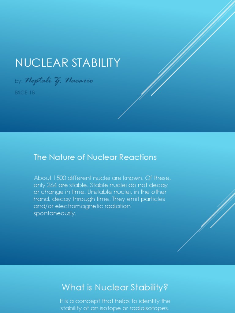 Nuclear Stability | PDF | Atomic Nucleus | Radioactive Decay