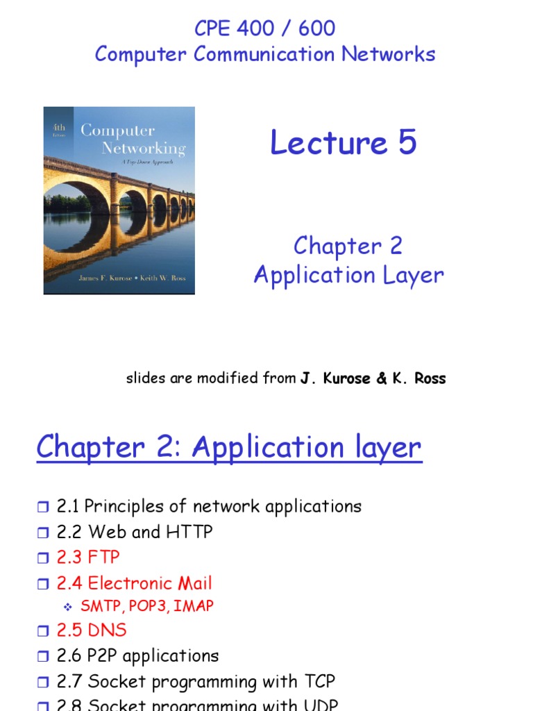Application Layer: CPE 400 / 600 Computer Communication Networks ...