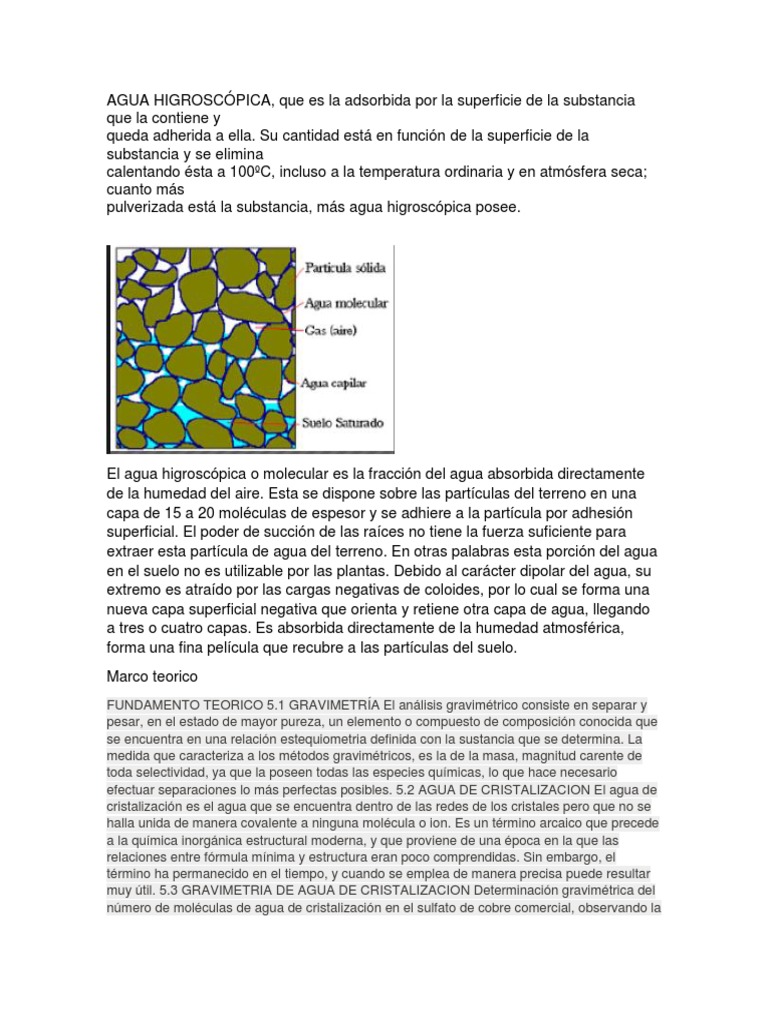 Agua Higroscópica en Suelo y Cristales | PDF | Cristalización | Agua