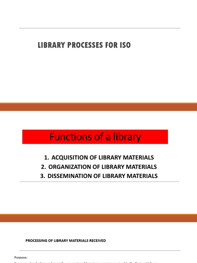 Library Processes For ISO | PDF | Libraries | Library Science