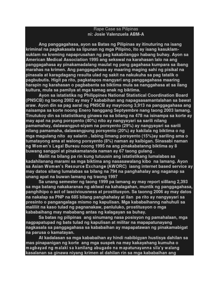 Rape Case Sa Pilipinas | PDF