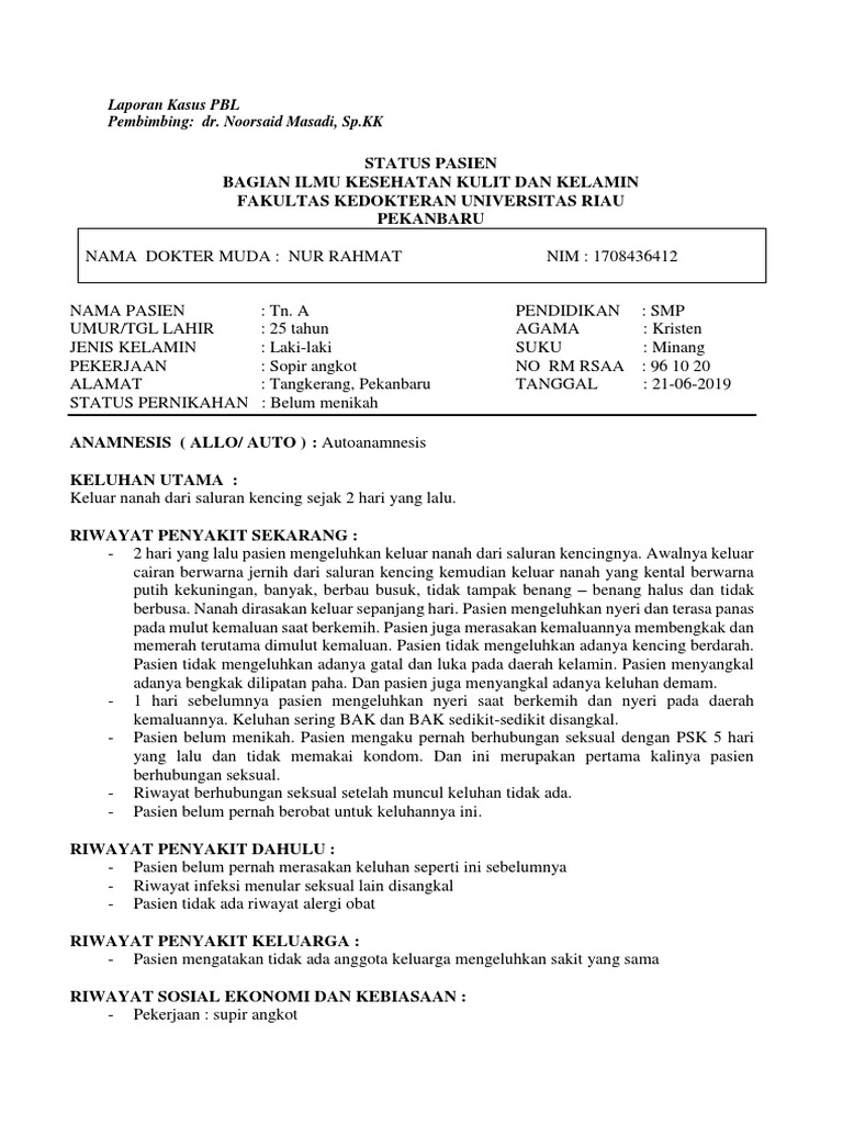 Nur Rahmat - Uretritis Gonore Non Komplikata | PDF