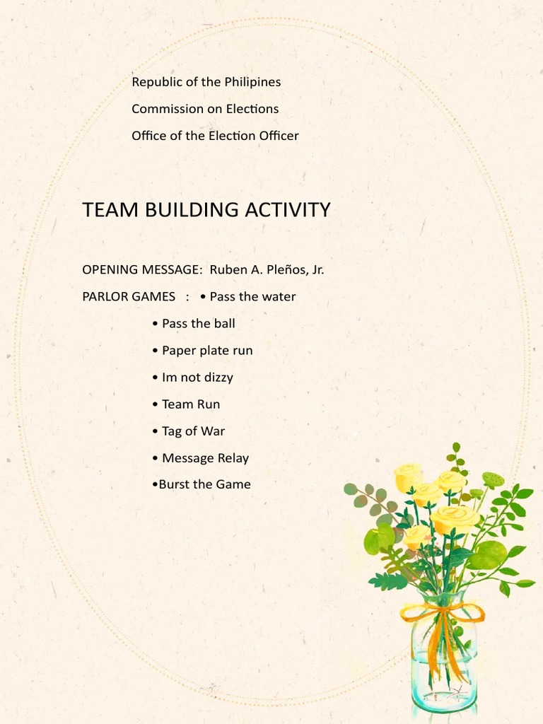 Philippines Election Team Building Games | PDF