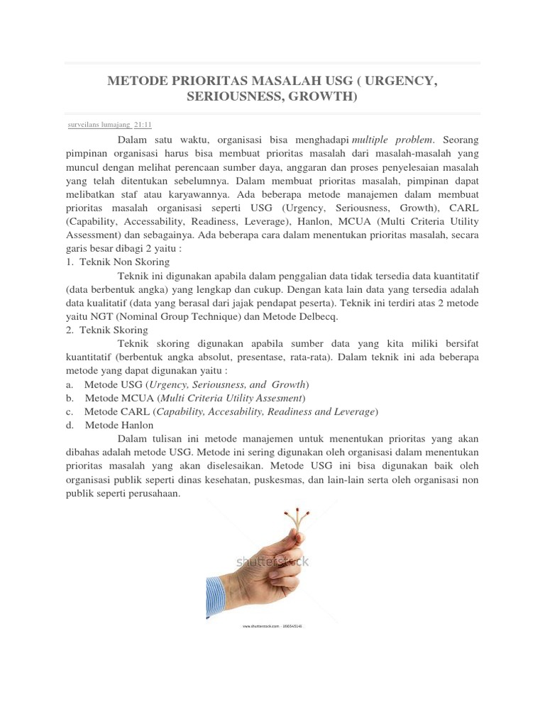 Metode Prioritas Masalah Usg | PDF