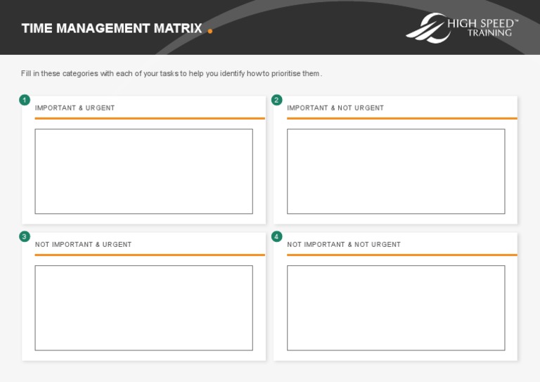 Time Management Matrix | PDF | Self-Improvement
