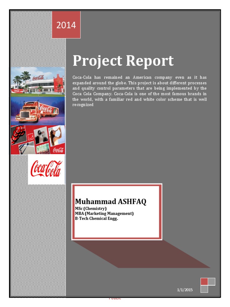 Project Report: Muhammad ASHFAQ | Download Free PDF | The Coca Cola ...