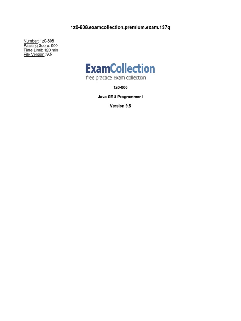 1z0-808 New | PDF | Method (Computer Programming) | C (Programming Language)