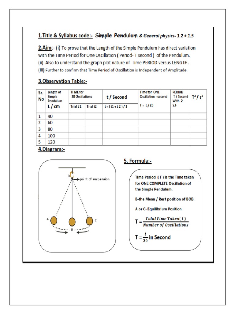 Pendulum Exp | PDF | Pendulum | Frequency