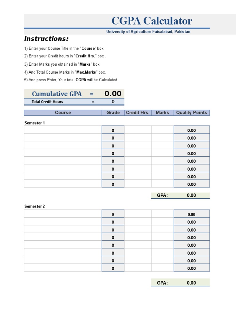 UAF CGPA Calculator | Download Free PDF | Course Credit | Alternative ... UAF CGPA Calculator | Download Free PDF | Course Credit | Alternative ...
