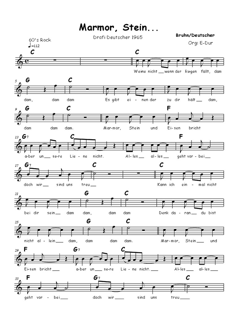 Lied Zum 70 Geburtstag Marmor Stein Und Eisen Bricht Text