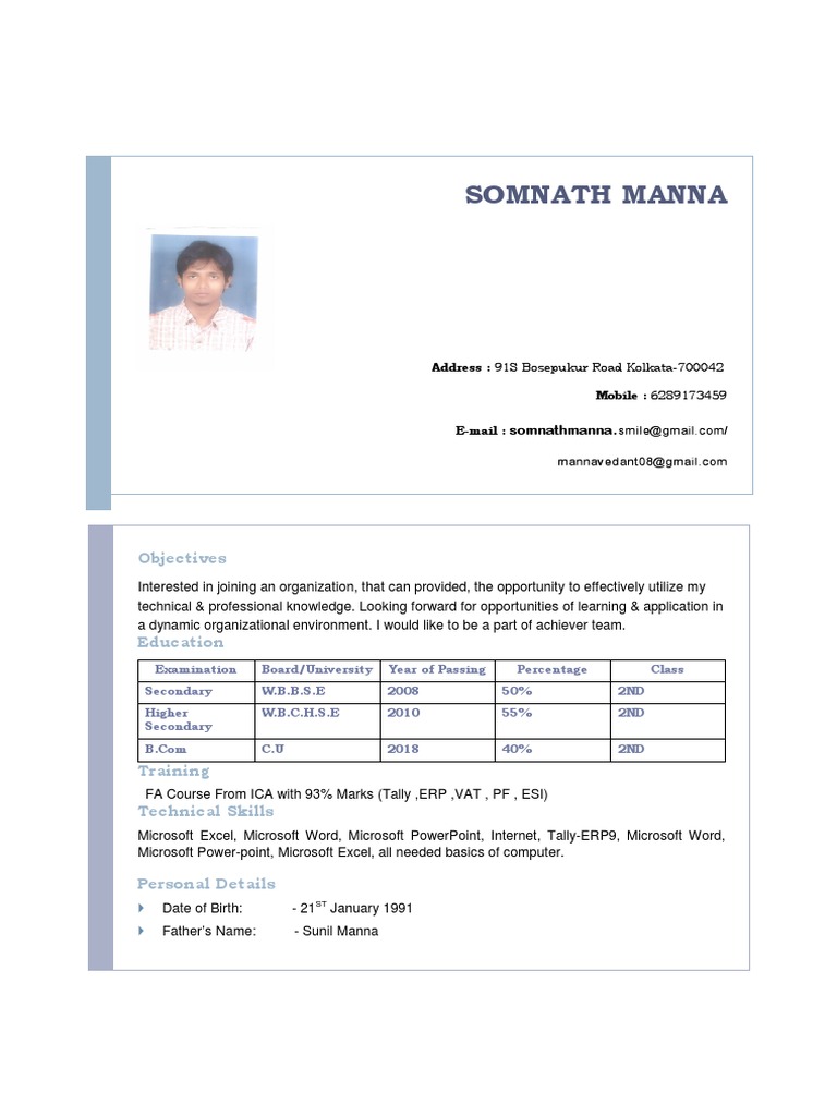 Somnath CV PDF | PDF | Internet | Communication