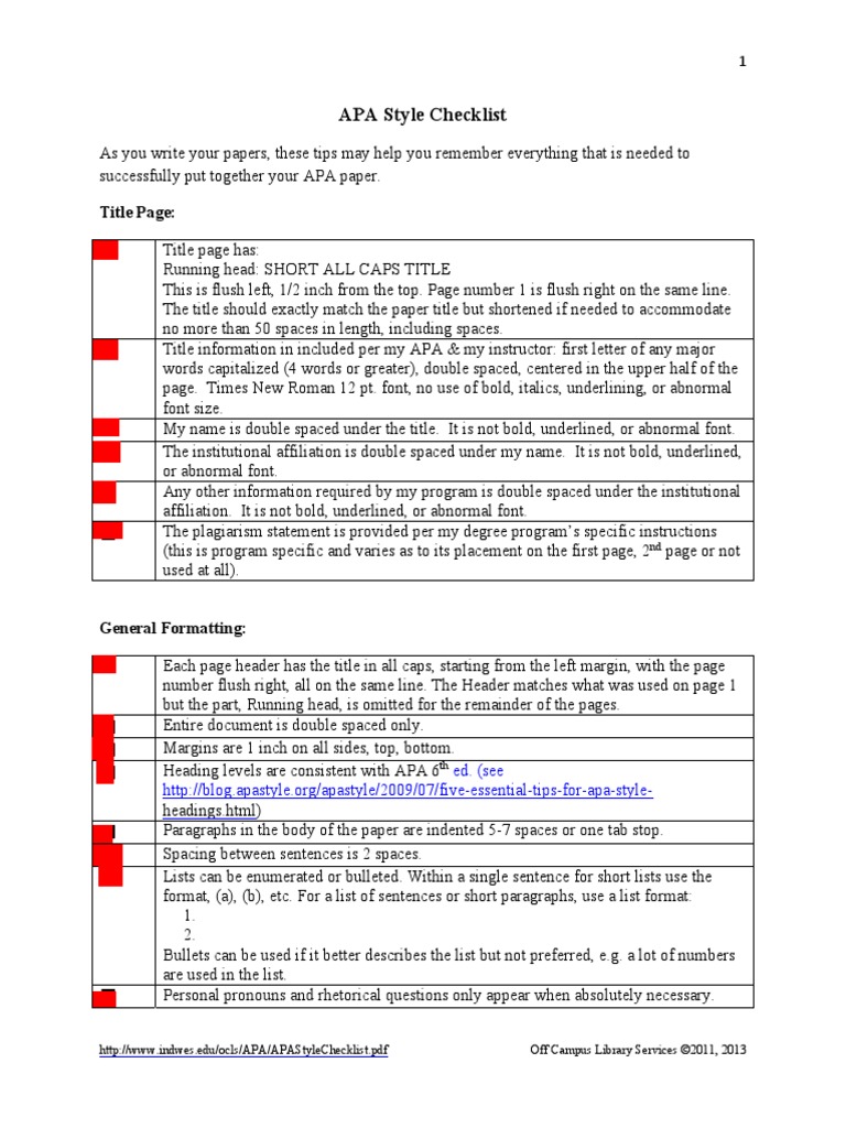 A Pa Style Checklist 1 | PDF | Paragraph | Graphic Design