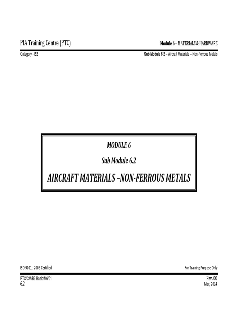 Module 6 (Materials - Hardware) SubModule 6.2 (Aircraft Materials - Non ...