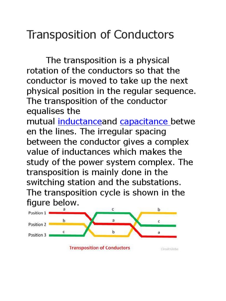 Transposition of Conductors: Inductance Capacitance | PDF ...