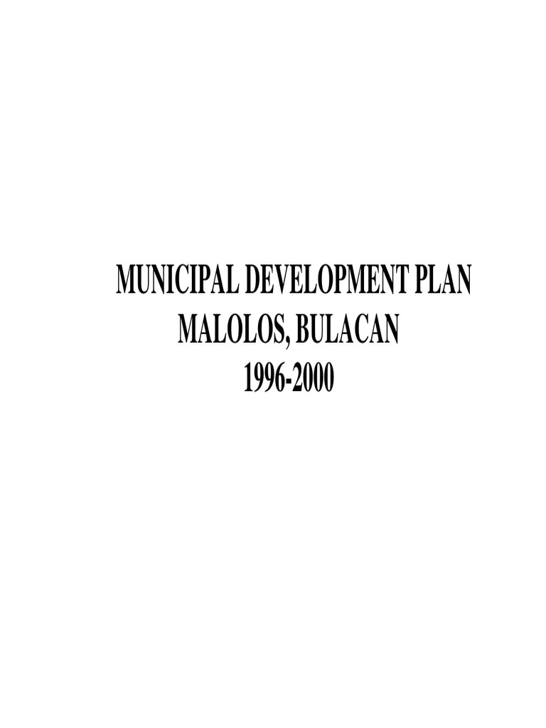 Municipal Development Plan 1996 - 2001 | PDF | Rain | Economic Development