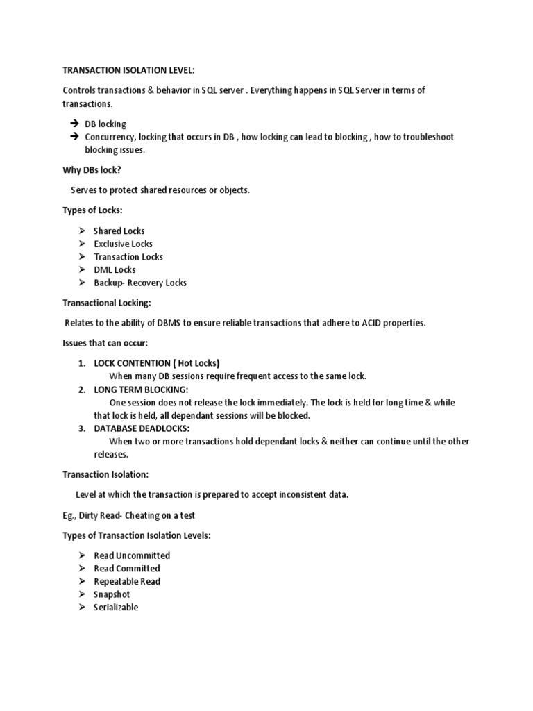 Transaction Isolation Level | PDF | Database Transaction | Data Management