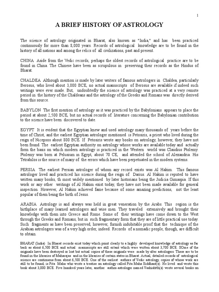 A Brief History of Astrology | PDF | Ptolemy | Astrology