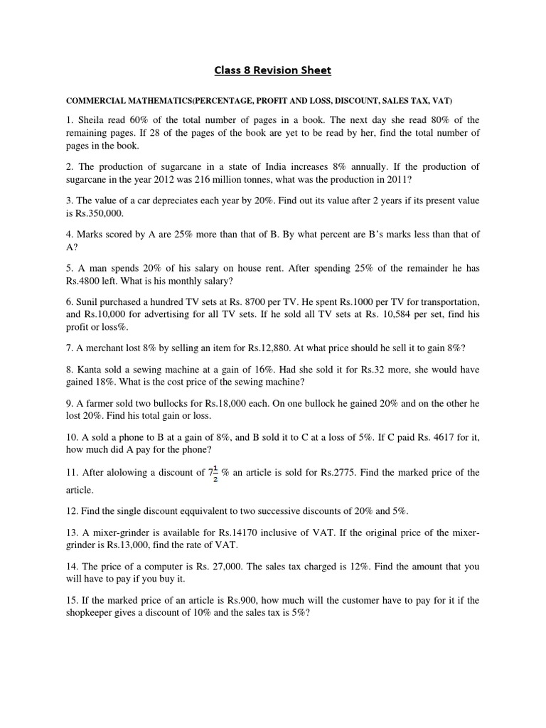 Commercial Maths | Download Free PDF | Metre | Volume