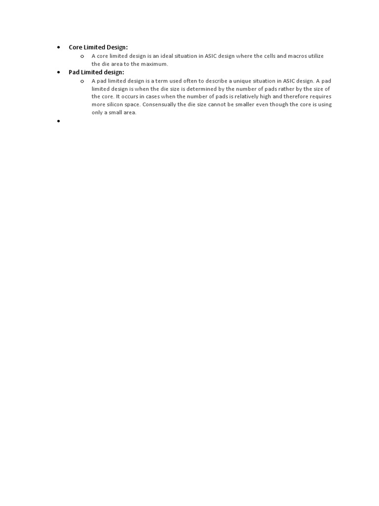 ASIC Design: Core vs. Pad Limited | PDF