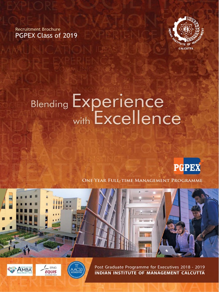 Iim Calcutta Pgpex - Long Brochure - Class of 2019 | PDF | Strategic ...