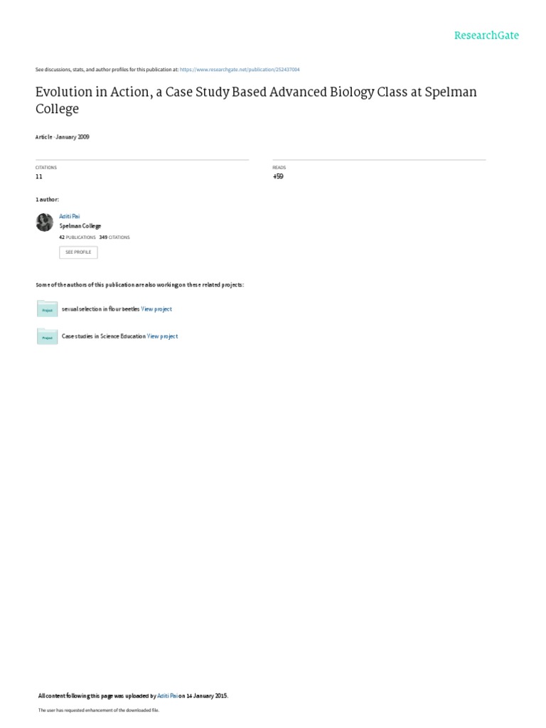 Case Study | Download Free PDF | Evolution | Evolutionary Biology