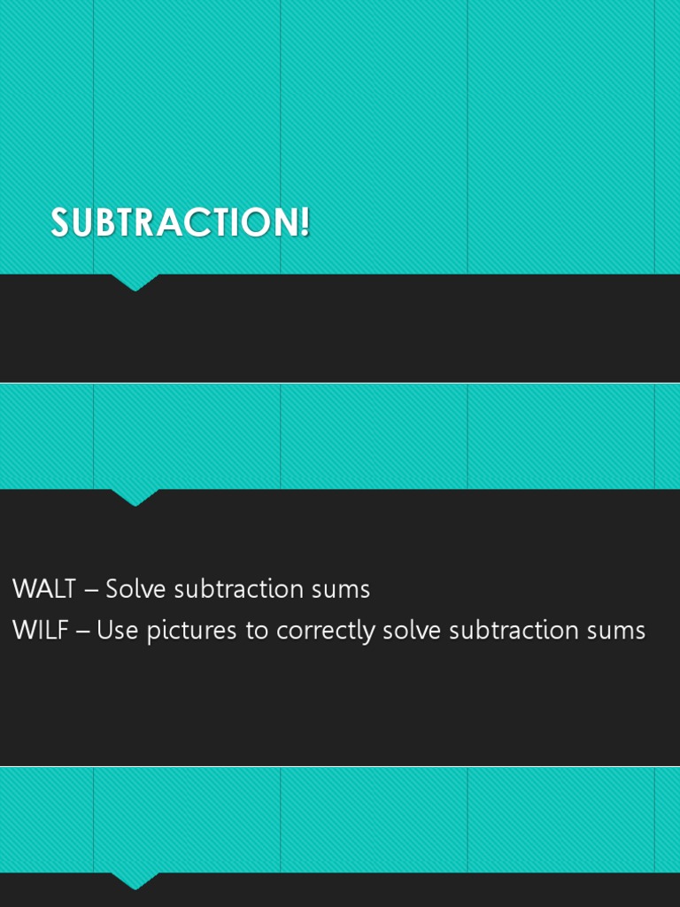 Subtraction Lesson 1 Powerpoint | PDF