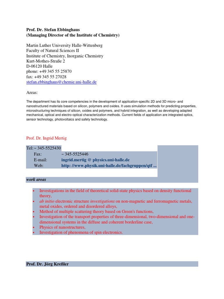 List of German Professors | PDF | Materials Science | Polymers