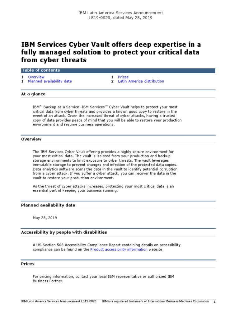 IBM Services Cyber Vault Offers Deep Expertise in A Fully Managed ...