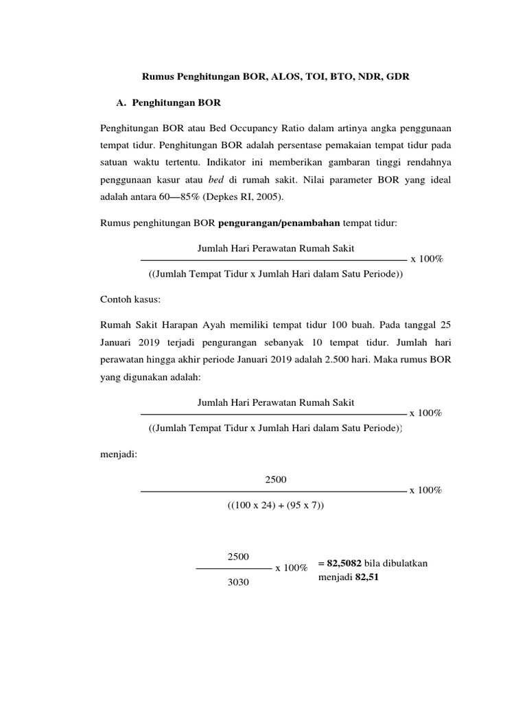 Rumus Penghitungan BOR | PDF