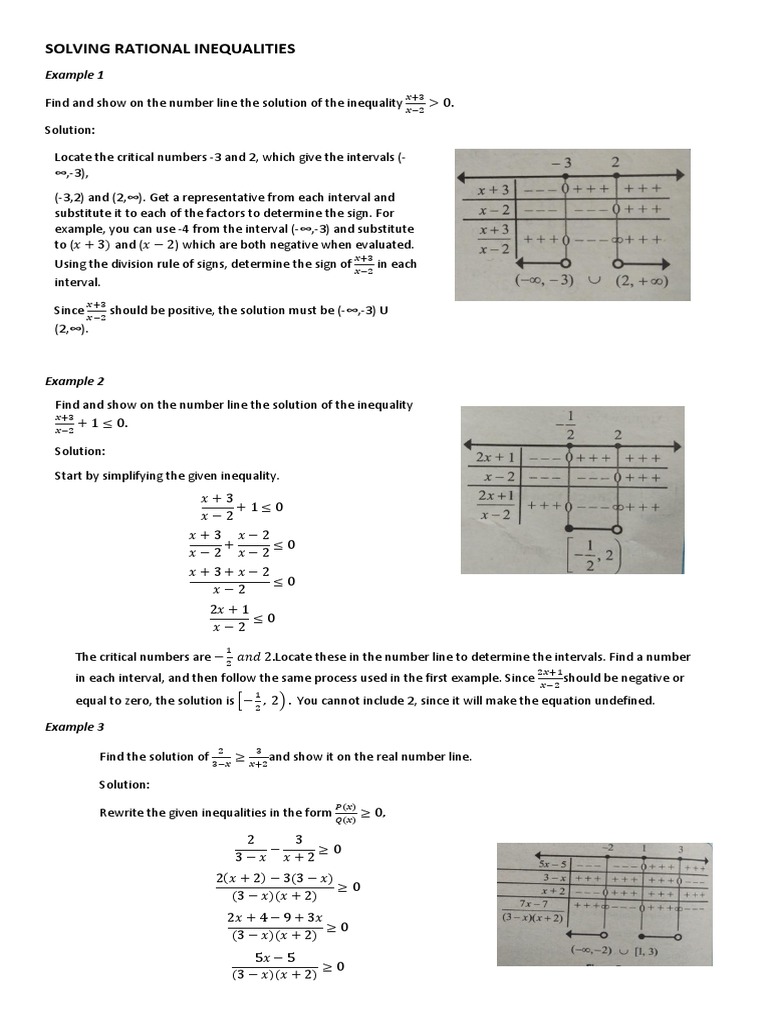 Solving Rational Inequalities | Download Free PDF | Inequality ...