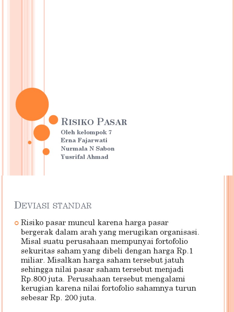 Risiko Pasar | PDF | Pengelolaan Keuangan & Uang