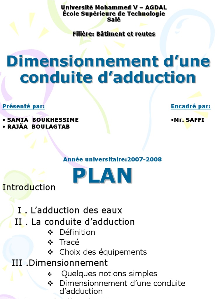 Conduite D'adduction | PDF | Physique appliquée et interdisciplinaire | Ingénierie mécanique