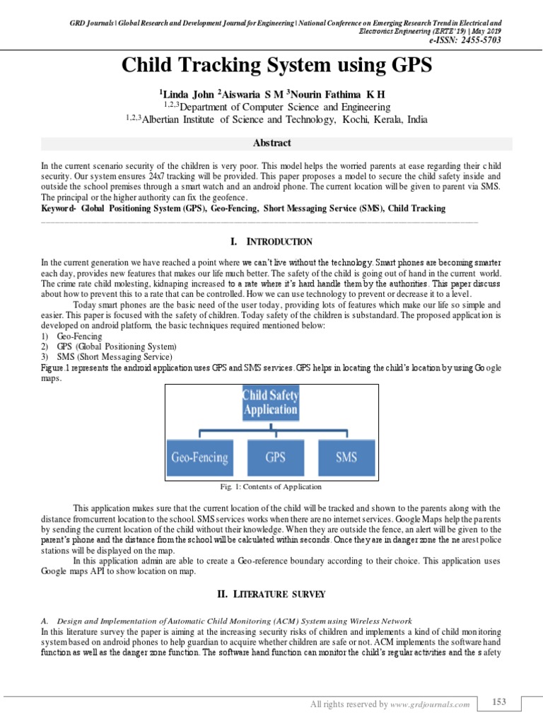 Child Tracking System Using GPS | PDF | Global Positioning System ...