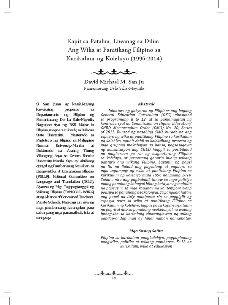 Kapit Sa Patalim Liwanag Sa Dilim Ang Wi PDF | PDF
