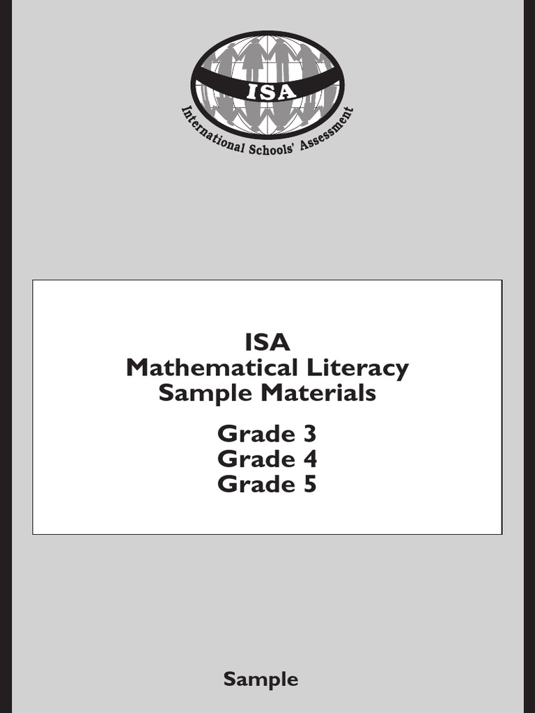 ISA Sample Maths | PDF | Literacy | Multiple Choice
