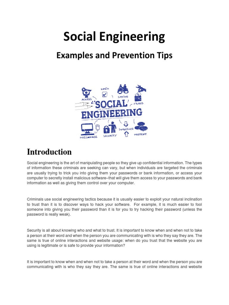 Social Engineering: Examples and Prevention Tips | PDF | Social ...