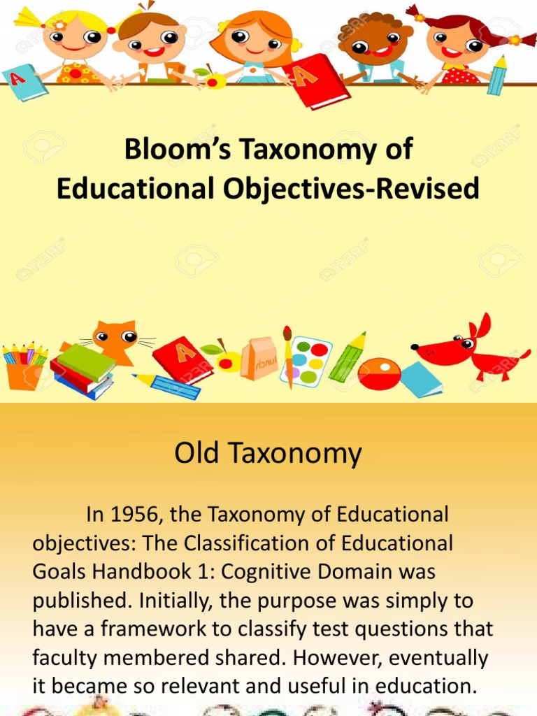 Bloom's Taxonomy of Educational Objectives-Revised | PDF ...