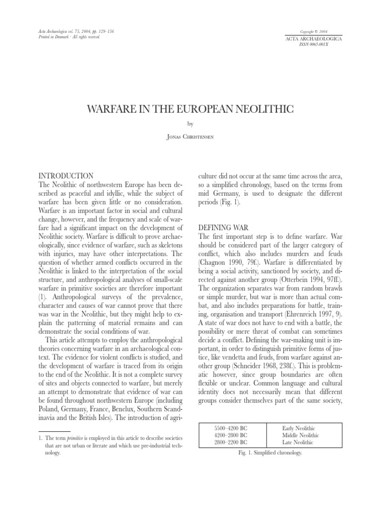 Warfare in The Neolithic | PDF | Burial | Society