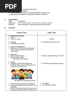 Preposition Detailed Lesson Plan fINAL | PDF | Prayer | Lesson Plan