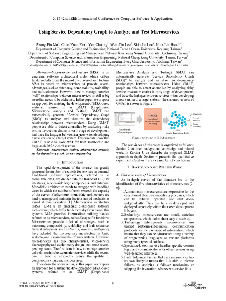 16 Using Service Dependency Graph To Analyze And Test Microservices Pdf Software 2588