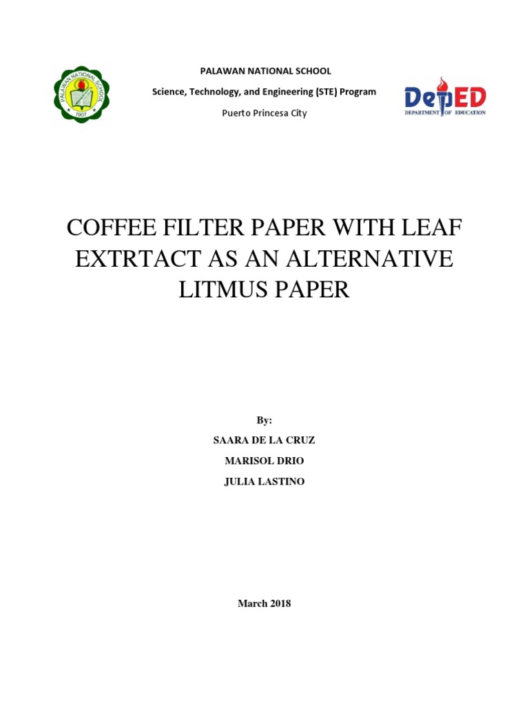 Coffee Filter Paper With Leaf Extract As An Alternative Litmus Paper ...