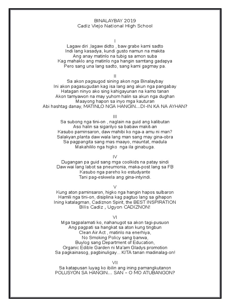 Binalaybay 2019 | PDF