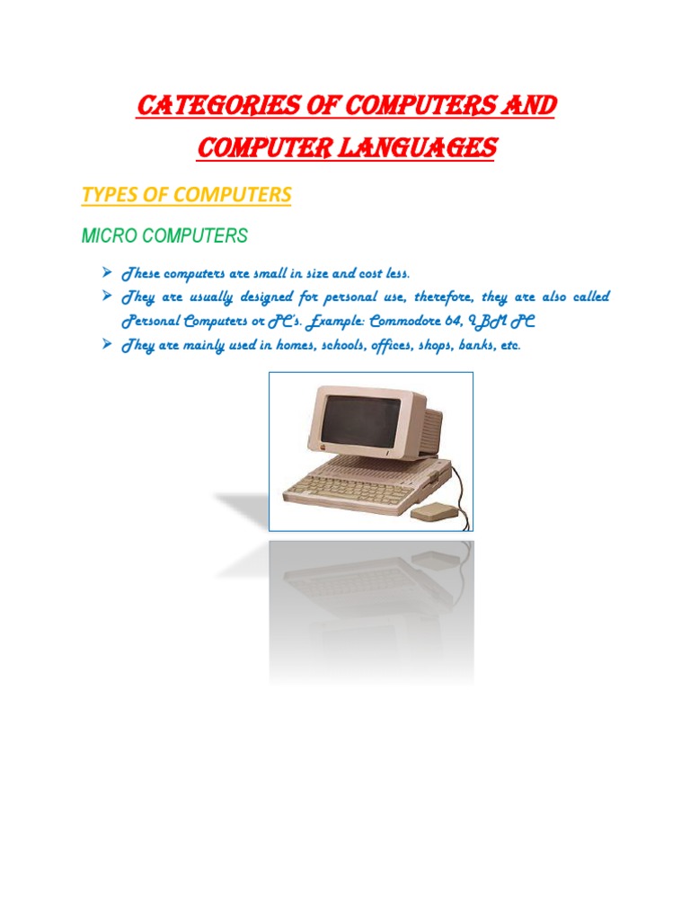 Categories of Computers and Computer Languages | PDF | Mobile Device ...